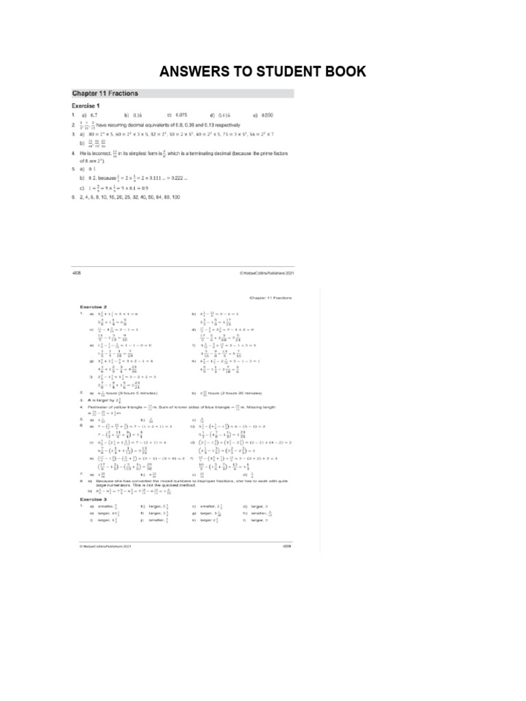 Ch-11 Answers of Student Book and Workbook | PDF