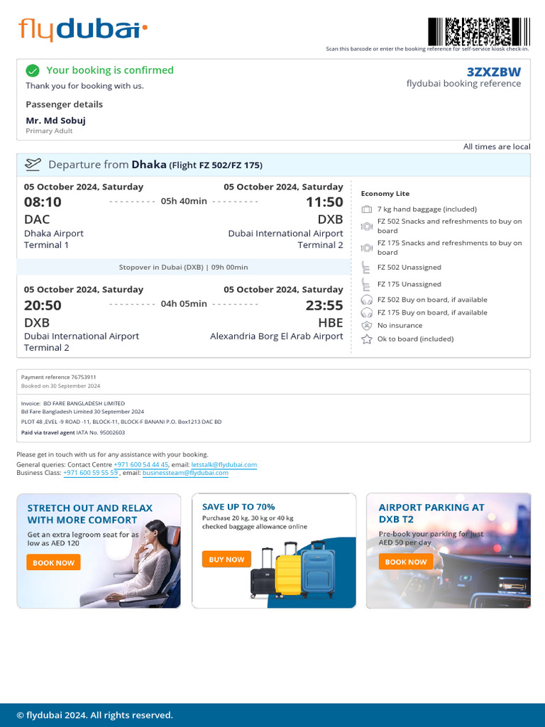 DAC DXB: Dhaka | PDF | Aviation | Civil Aviation