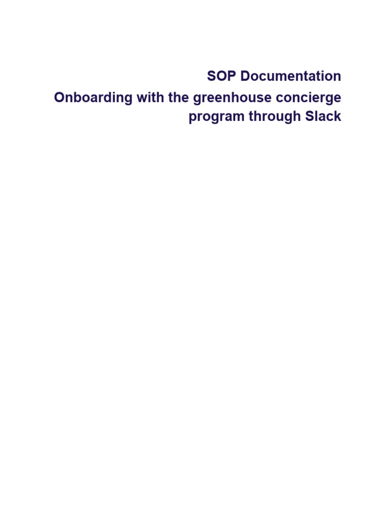 SOP Documentation | PDF