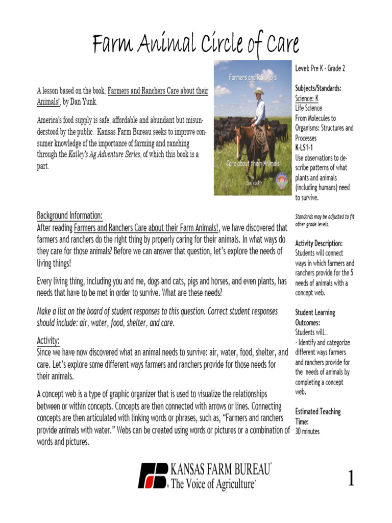 Caring for Farm Animals: Key Needs | PDF | Farmer | Ranches