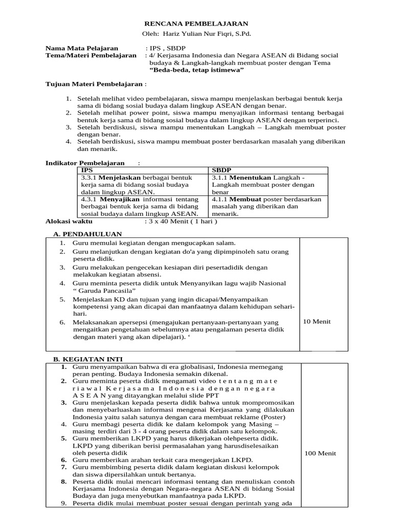 RPP Poster | PDF | Karier & Perkembangan