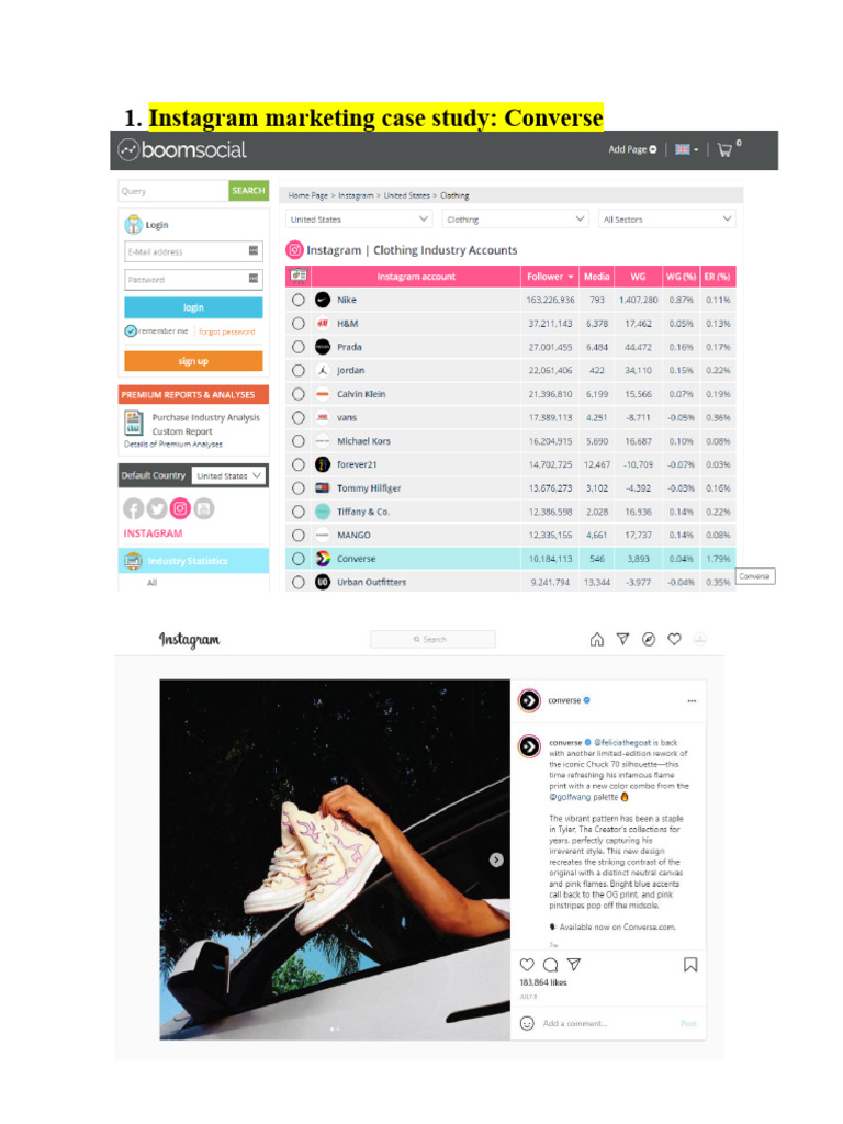 Instagram Marketing Success: Converse | PDF | Marketing | Sales