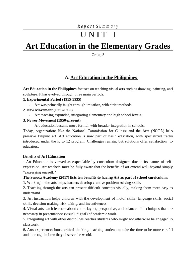 UNIT 1 REPORT SUMMARY by grp3 | PDF | Curriculum | Learning