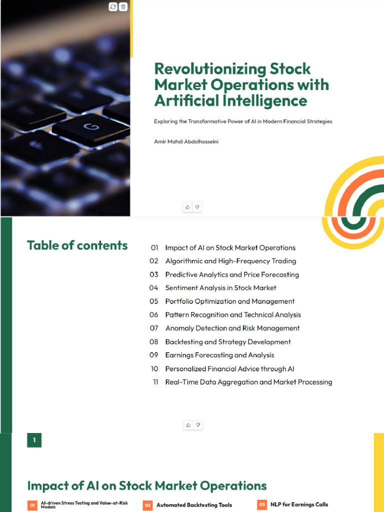 Revolutionizing Stock Market Operations With Artificial Intelligence | PDF