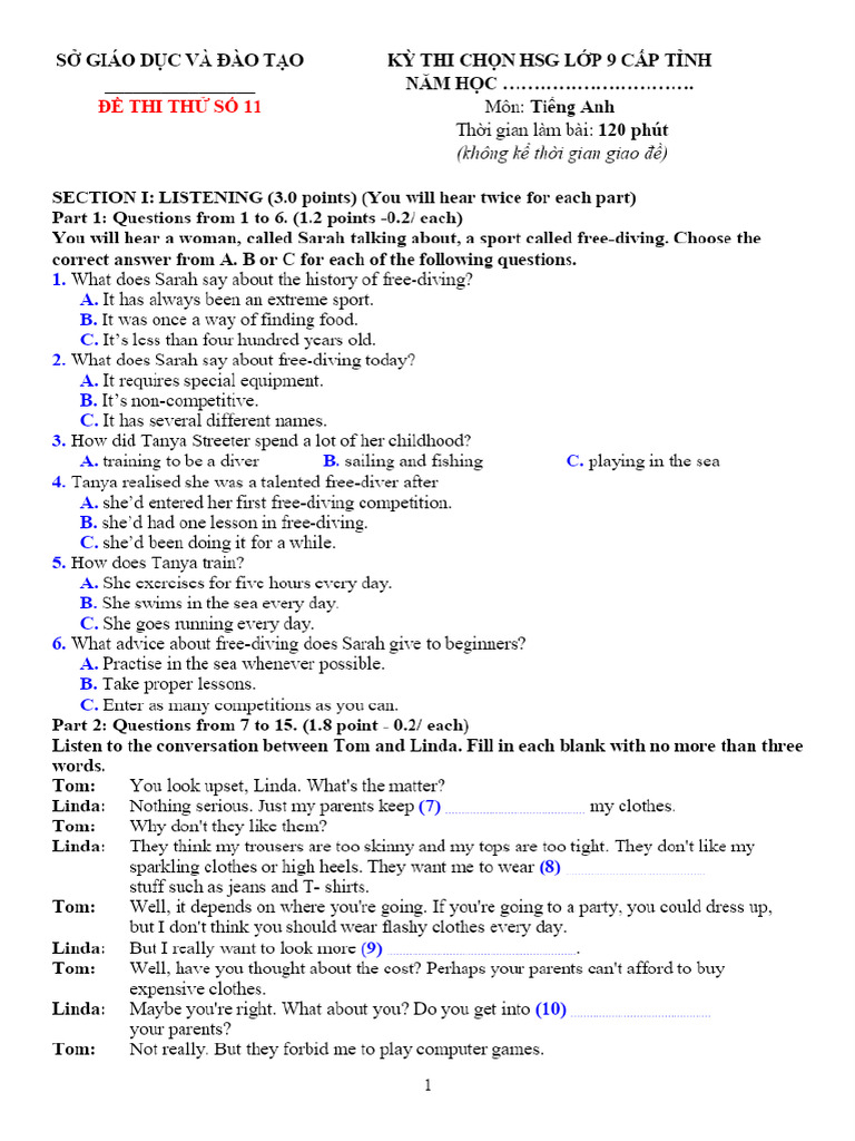 De Thi Thu So 11 20192020doc - 1600 - PDF - Gdrive.vip | PDF