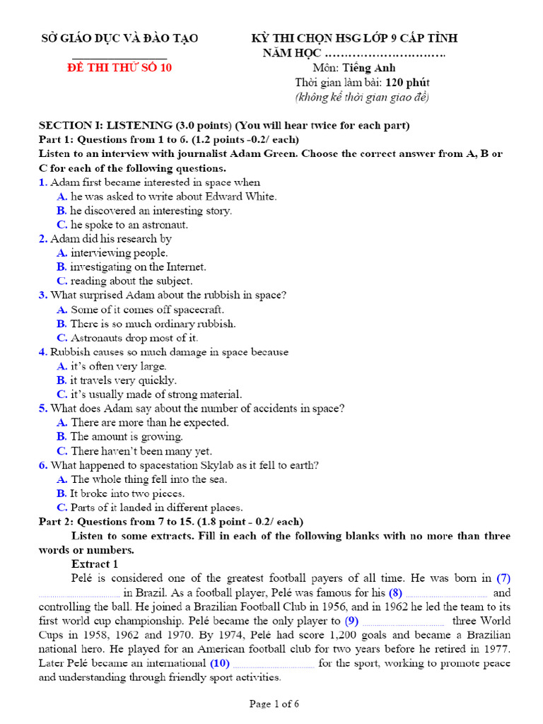 De Thi Thu So 10 20192020doc - 1600 - PDF - Gdrive.vip | PDF