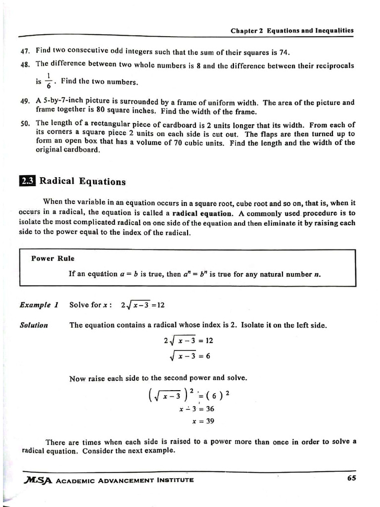 College and Advance Algebra Math2A | PDF