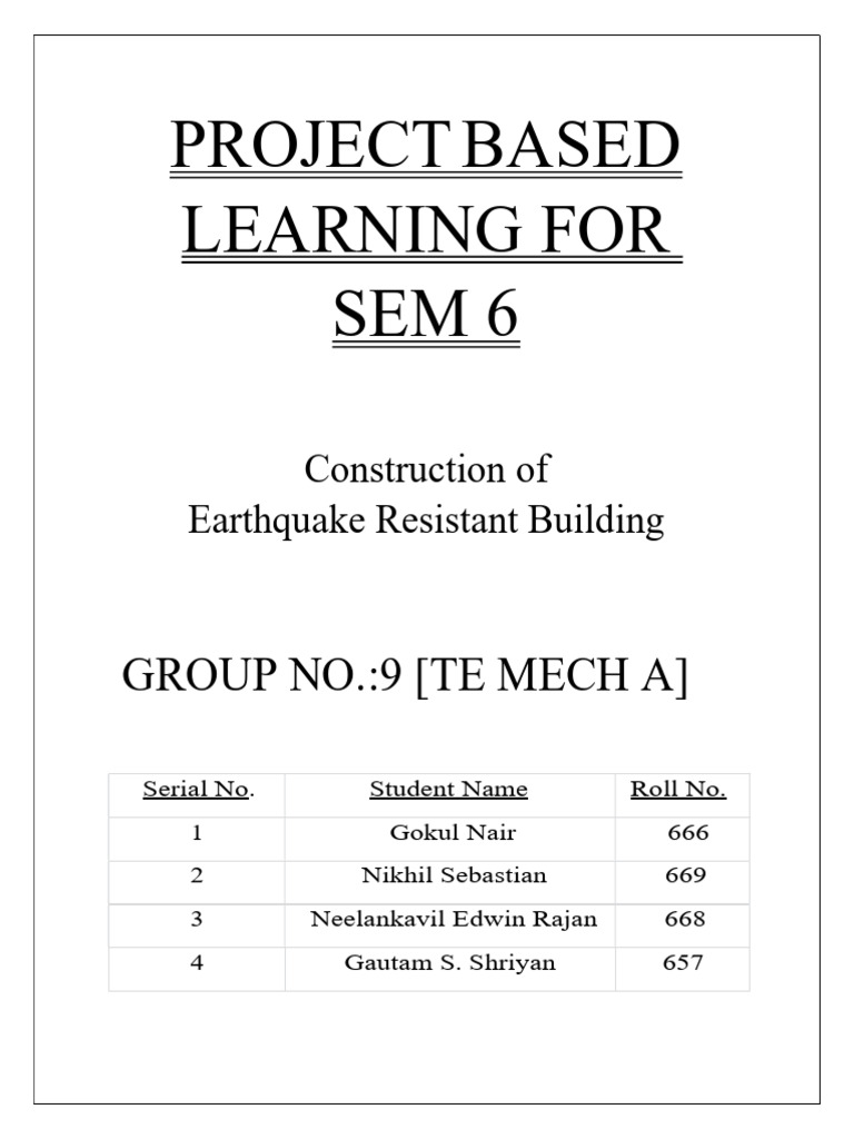 PBL Earthquake Resistant Building Report | PDF | Earthquake Engineering ...