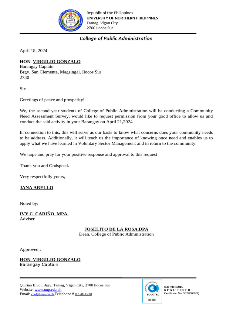 Community Needs Assessment Request | PDF