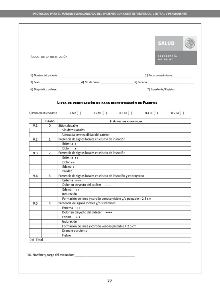 IdentificaciÓn De Flebitis Pdf