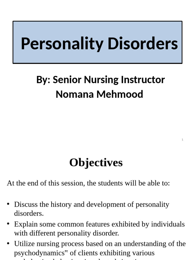 Personality Disorder Unit 6 | PDF | Personality Disorder | Mental Disorder