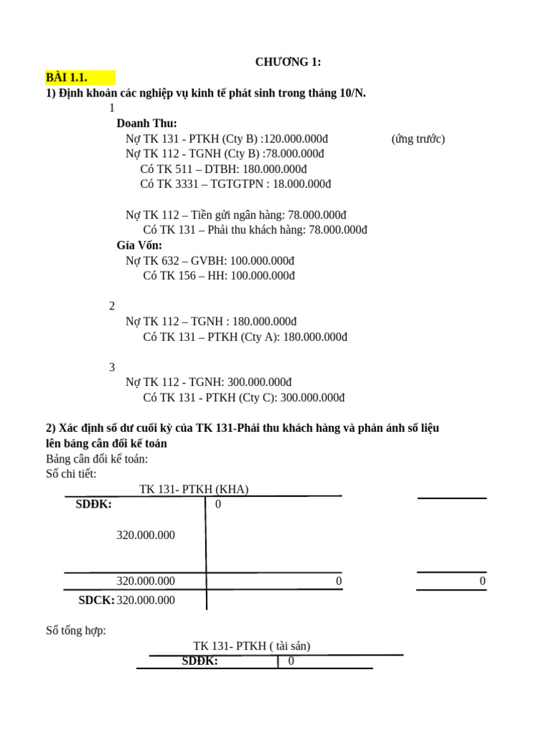 Giai Bai Tap KTTC | PDF