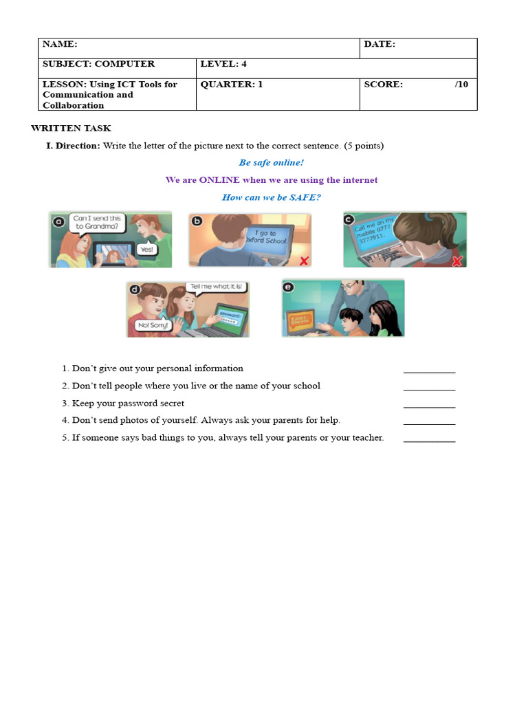 ICT Lesson 3 Quarter 1 | PDF