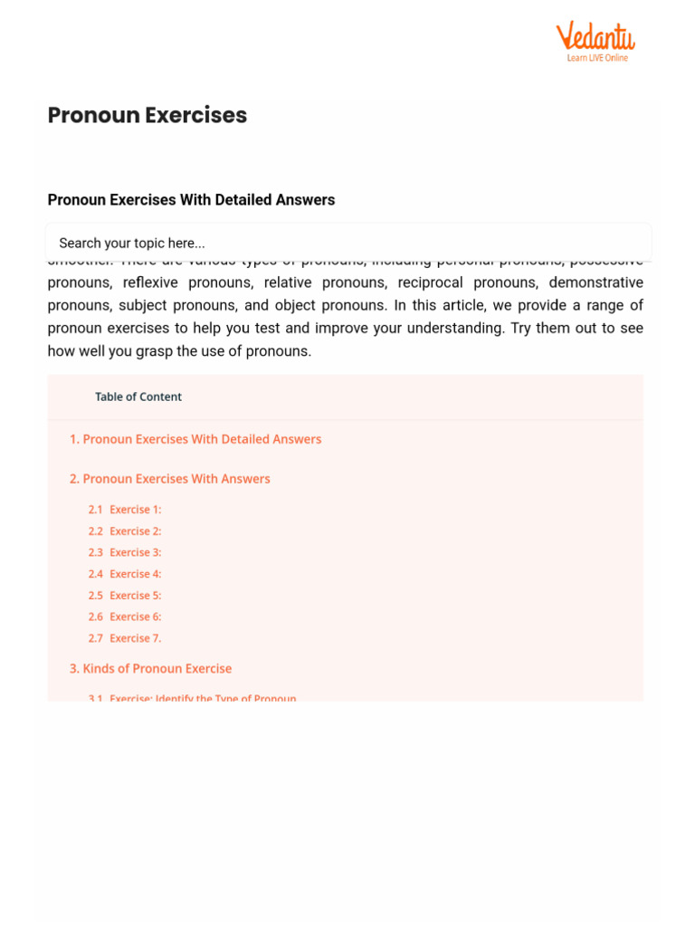 Pronoun Exercises | PDF
