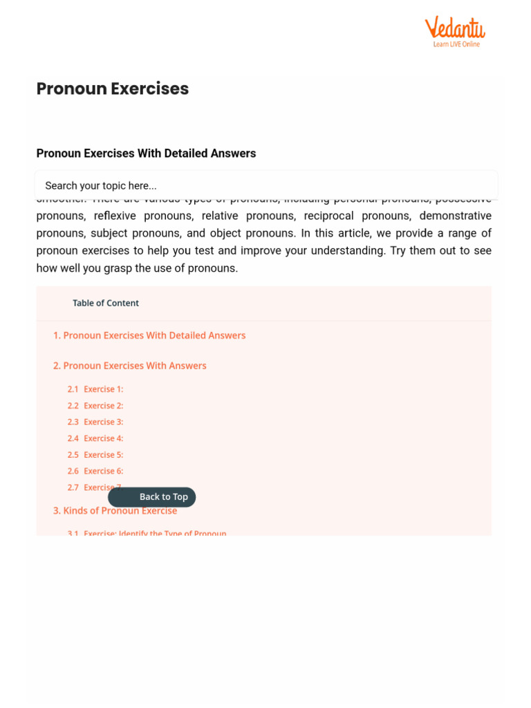 Pronoun Exercises | PDF