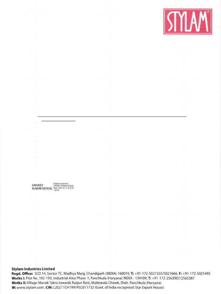 Stylam Industries Q2FY25 Investor Presentation | PDF | Corporate Social ...