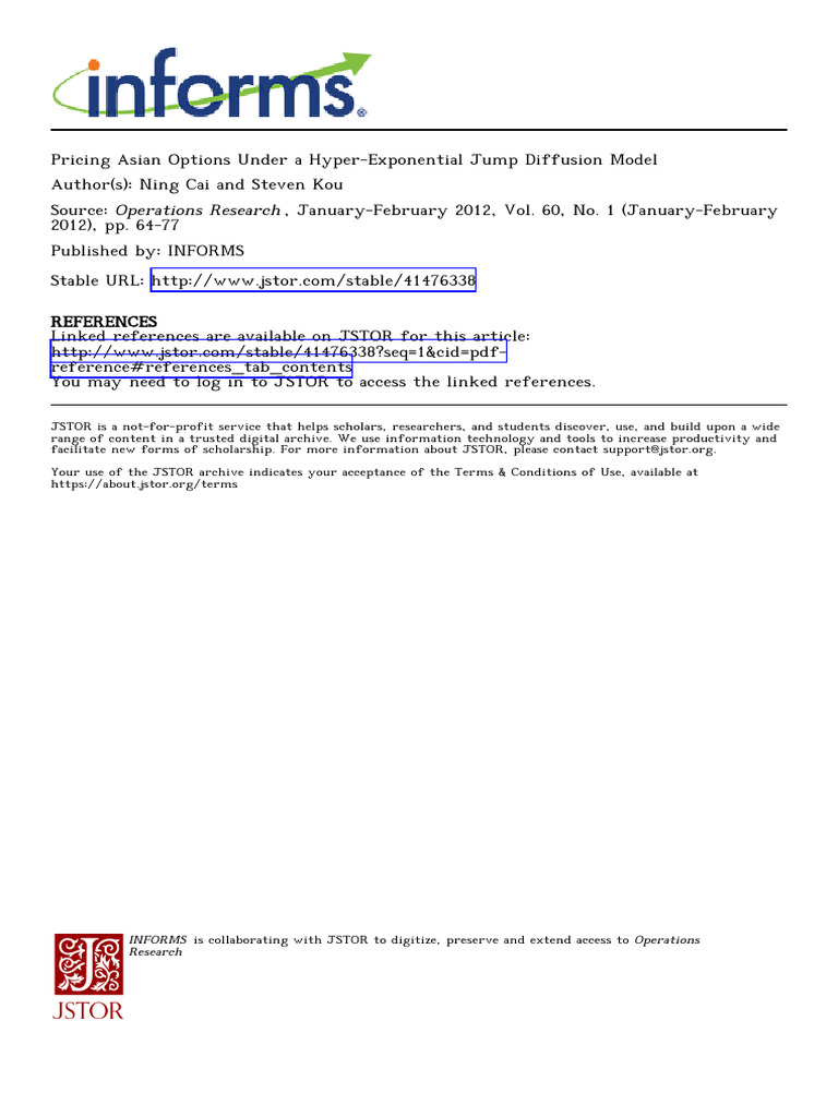 Cai - and - Kou - 2012 - Pricing Asian Options Under A Hyper ...