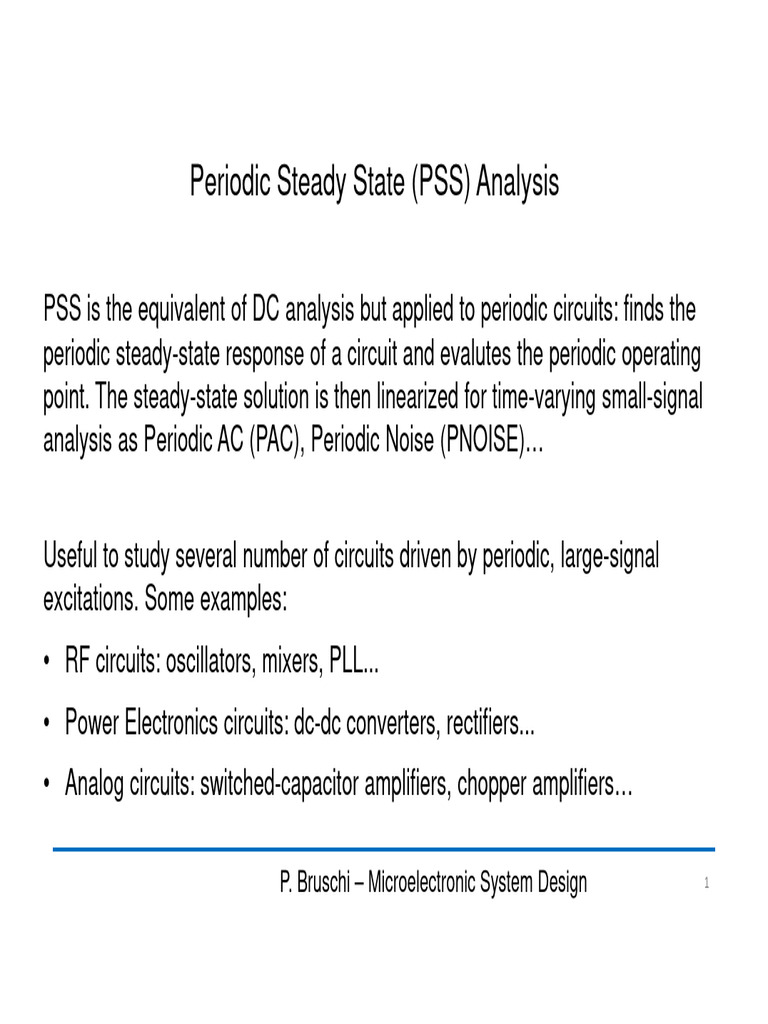 Periodic Steady State (PSS) Analysis | PDF | Electrical Network ...