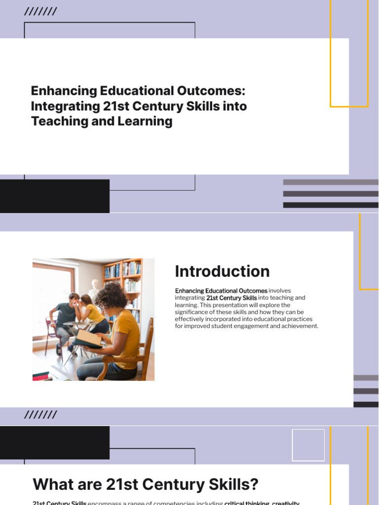 Slidesgo Enhancing Educational Outcomes Integrating 21st Century Skills Into Teaching and ...