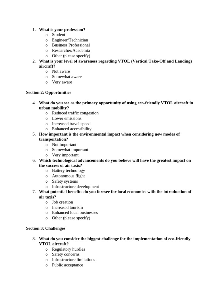Questionnaire | PDF | Sustainability | Natural Environment