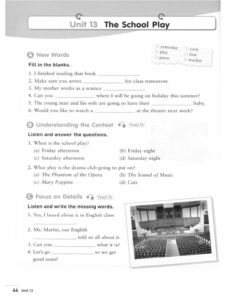 Dictation 13 - School Play | PDF