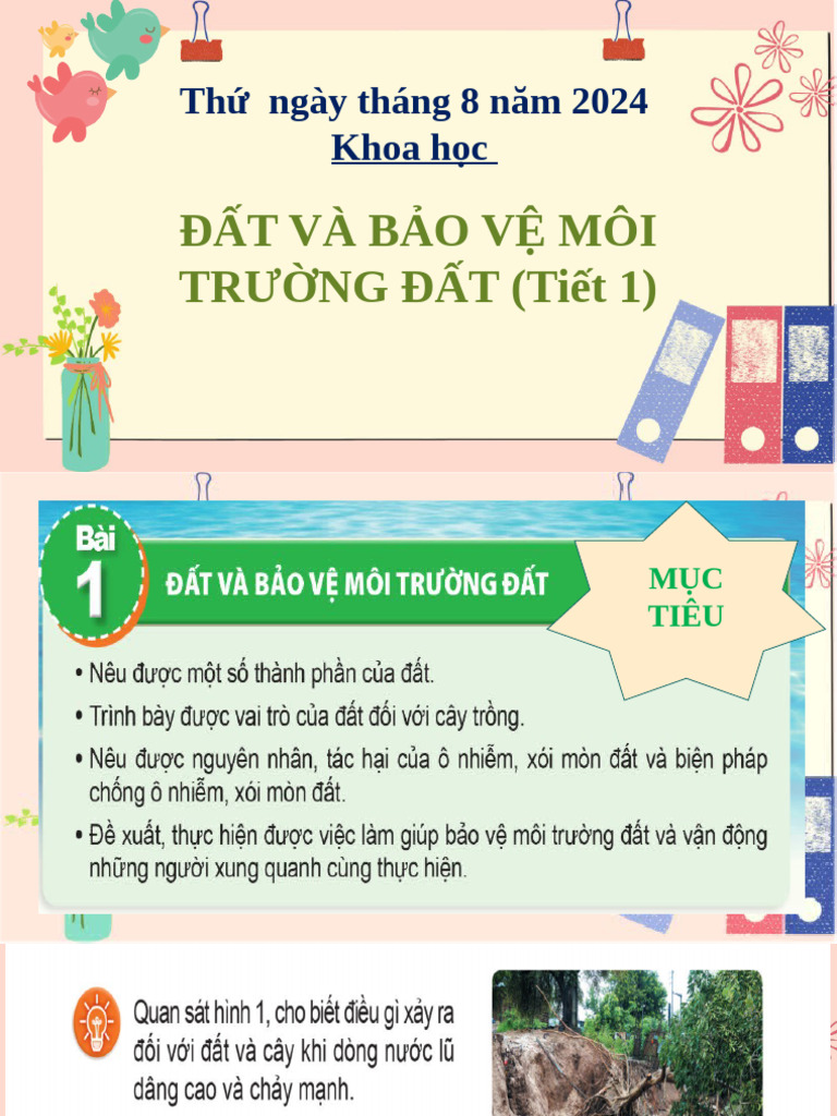Bai 1 Thanh Phan Va Vai Tro Cua Dat Doi Voi Cay Trong Tiet 1 | PDF
