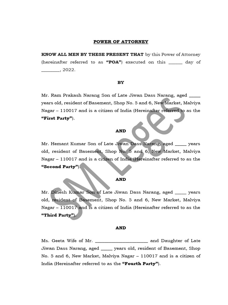 Power of Attorney | PDF | Deed | Common Law