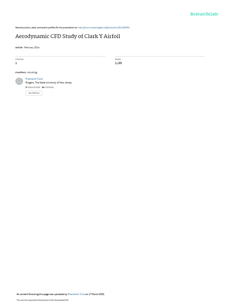 Aerodynamic CFD Study of Clark y Airfoil IJERTV3IS20388 | PDF ...