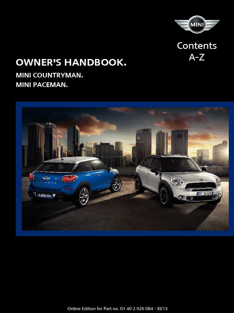 MINI Owner's+Handbook 01402926084 | PDF | Menu (Computing) | Telephone