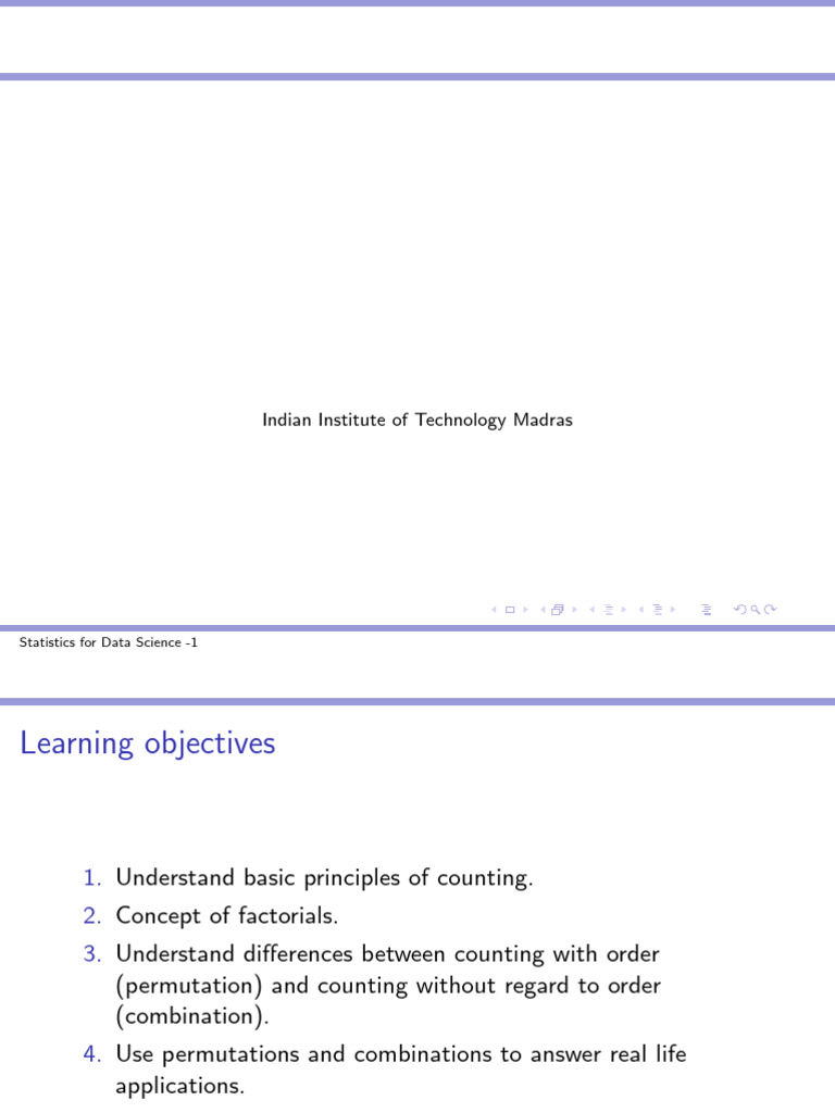 Lecture 5 3permutations And Combinations Permutation Formula Pdf Permutation Data Science