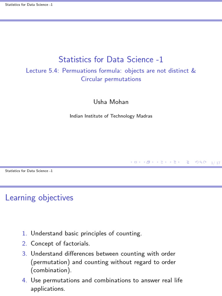 Lecture 5.4permutations and Combinations-Non Distinct Permutations | PDF | Permutation | Group ...
