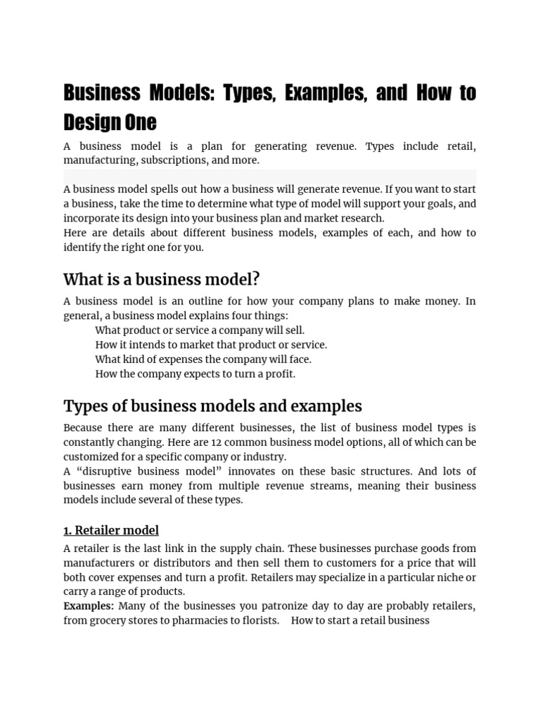 GE 117 III Business Models - Business Plan | PDF | Subscription ...