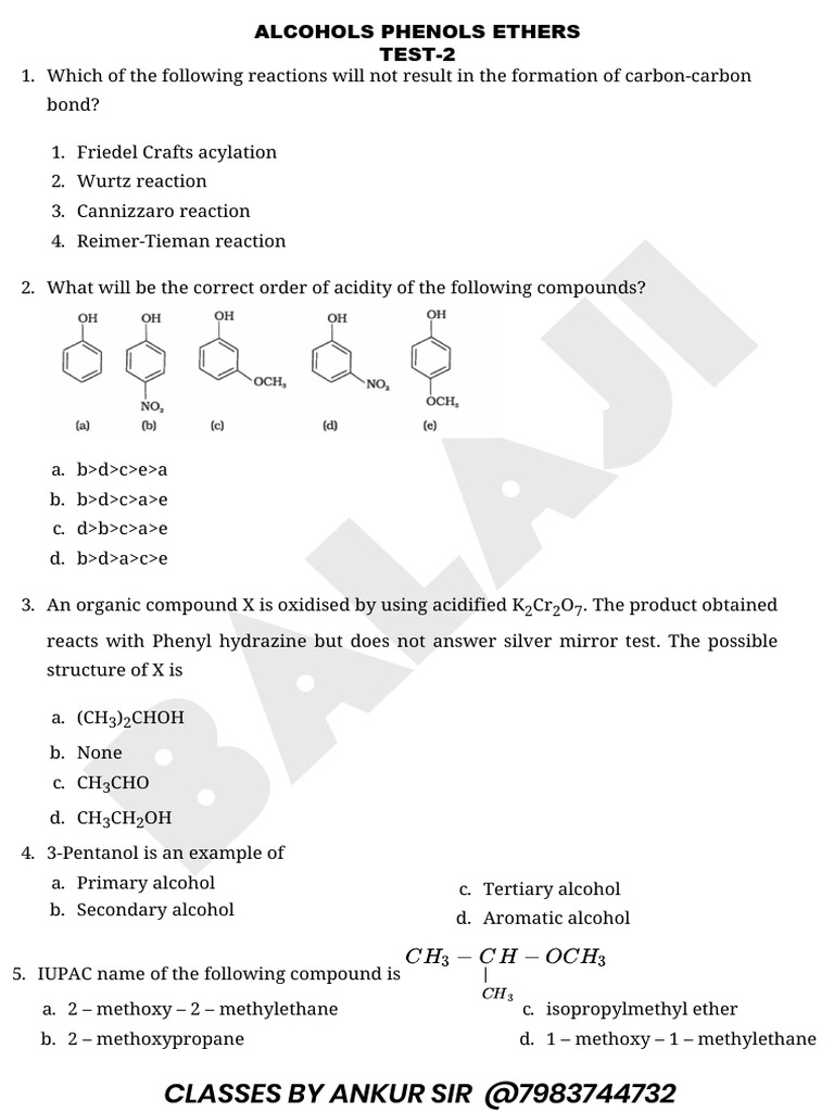 Organic Chemistry Quiz Prep | PDF | Science & Mathematics | Technology ...