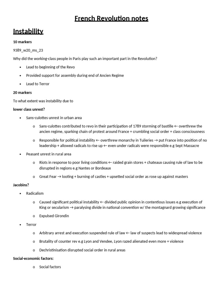 Causes of French Revolution Instability | PDF | French Revolution | France