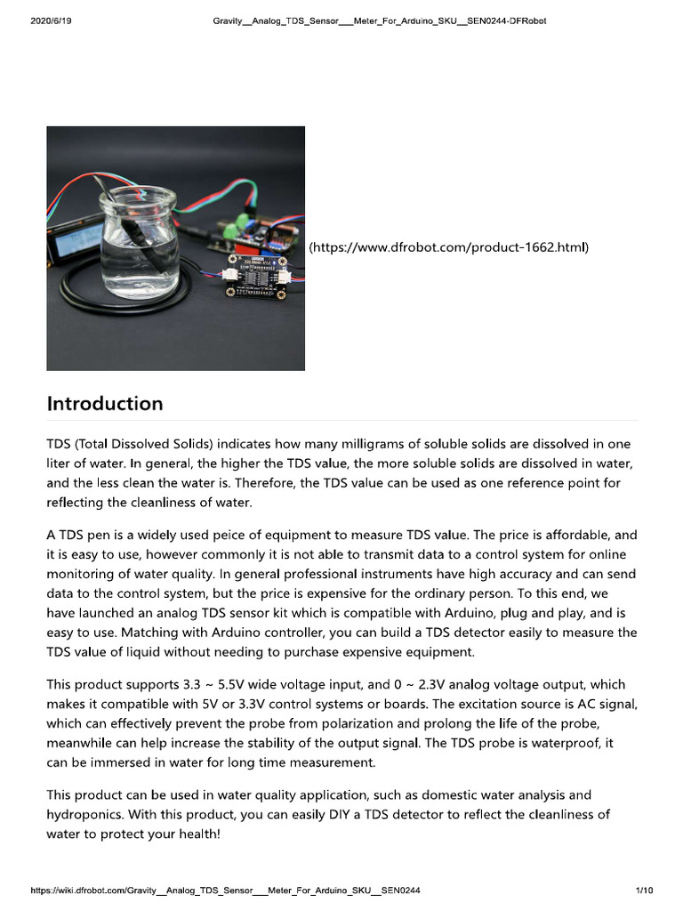 Tds Sensor | PDF