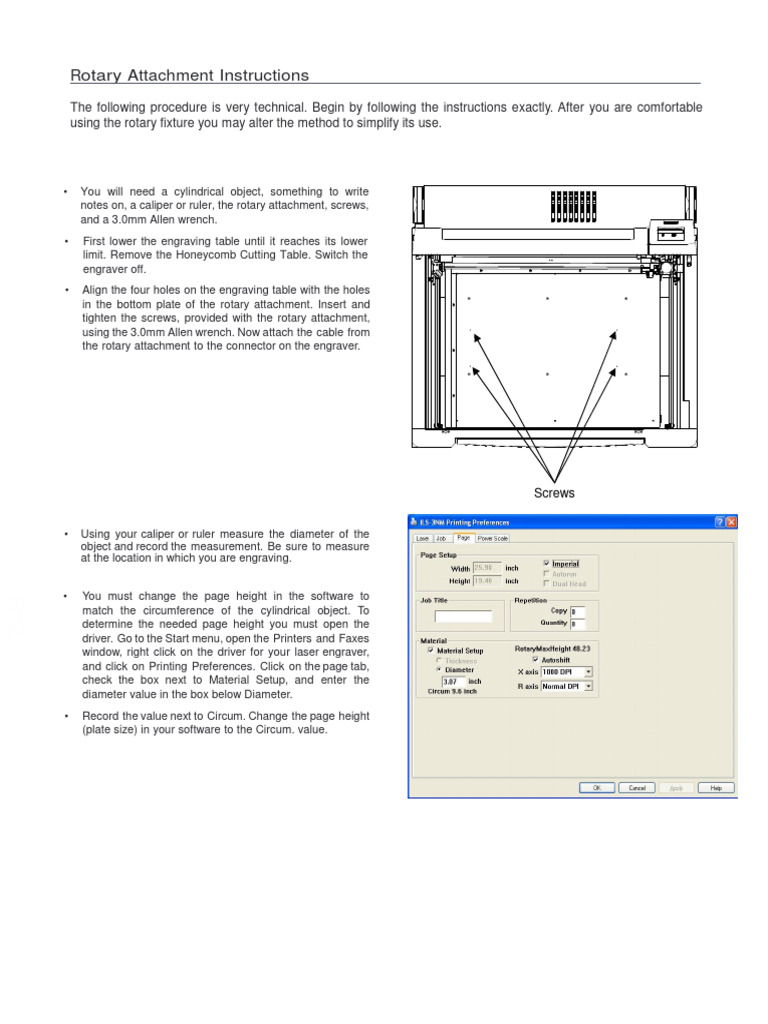 Rotary Attachment Instructions | PDF | Rotation | Screw
