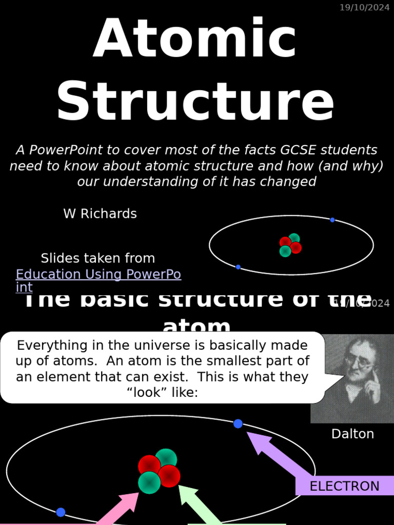 GCSE Atomic Structure Overview | PDF | Atoms | Proton