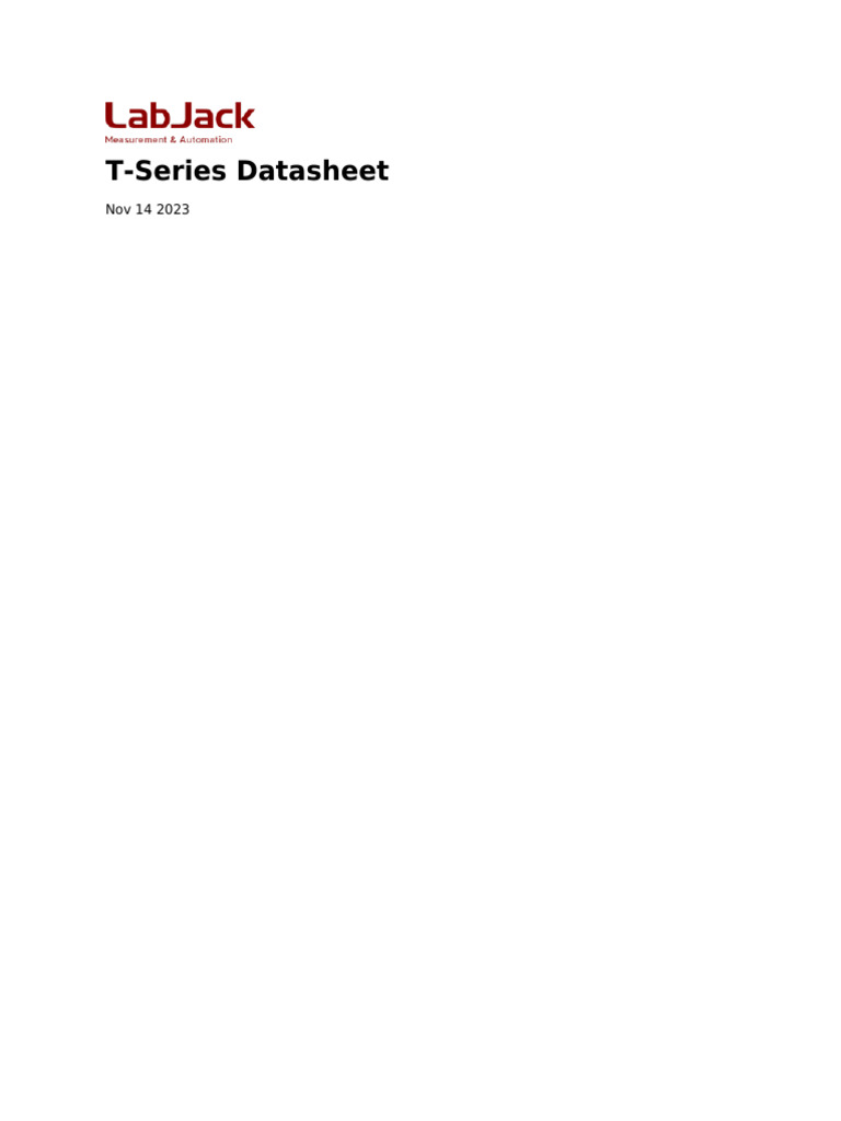 LabJack T Series Datasheet | PDF | Transmission Control Protocol ...