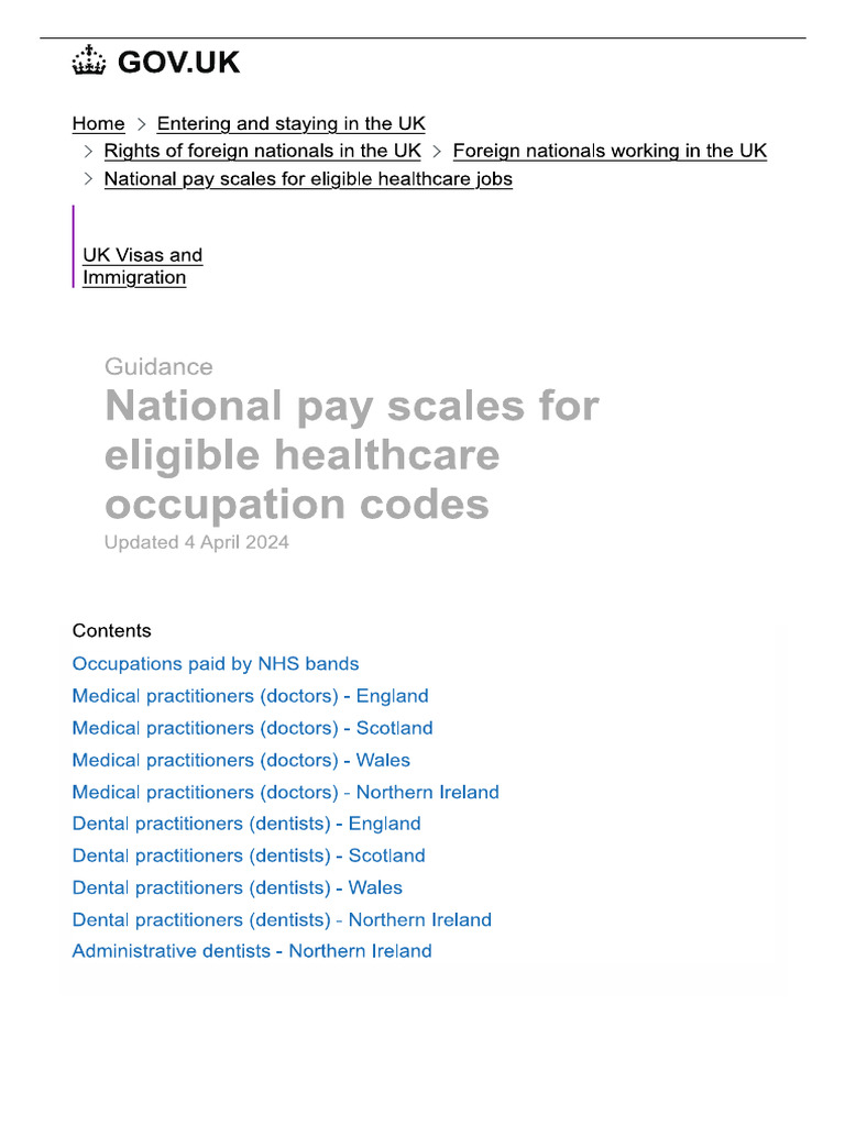 2024 - 12 - 01 NHS Payscales For Nurses and Doctors | PDF