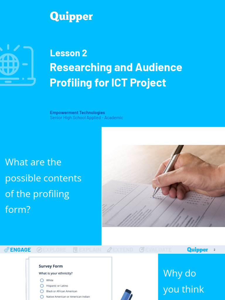 Researching and Audience Profiling For ICT Project: Lesson 2 | PDF | Comma Separated Values ...