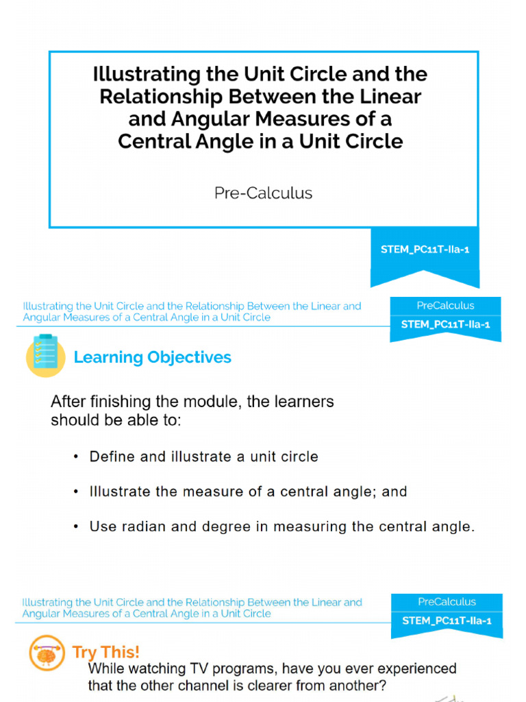 Angular Measure Vs Linear Measure | PDF