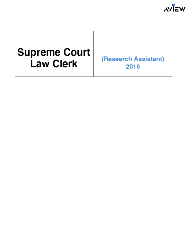 Supreme Court Law Clerk (Research Assistant) 2016 English | PDF | Computers