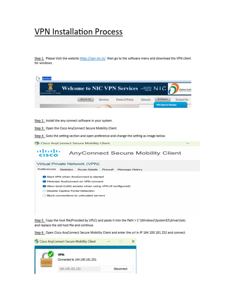 VPN Installation process | PDF