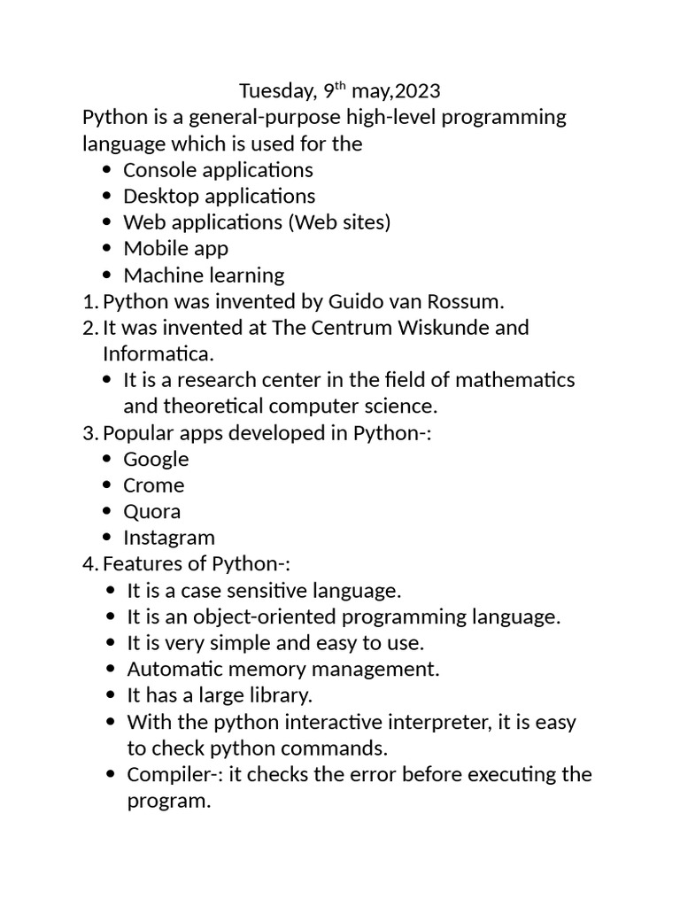 pyhton note1 | PDF pyhton note1 | PDF