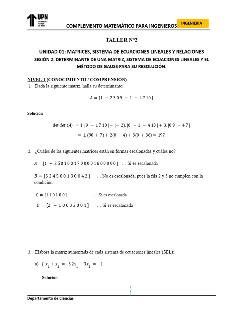 Complemento Matemático para Ingenieros | PDF | Ecuaciones | Matriz (Matemáticas)
