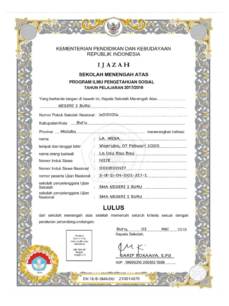 Ijazah La Wena | PDF
