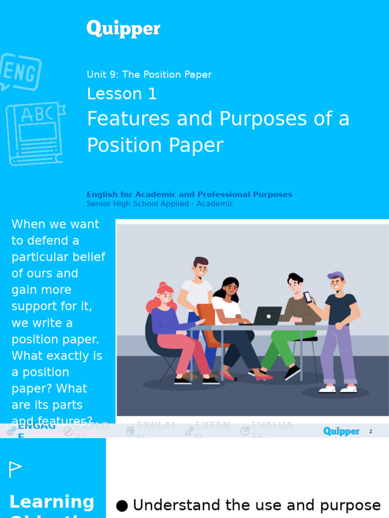 EAP 11_12_UNIT 9_LESSON 1_Features and Purposes of a Position Paper ...