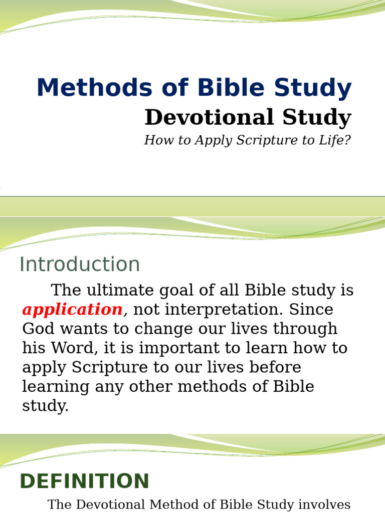 Devotional Method | PDF | Bible | Prayer