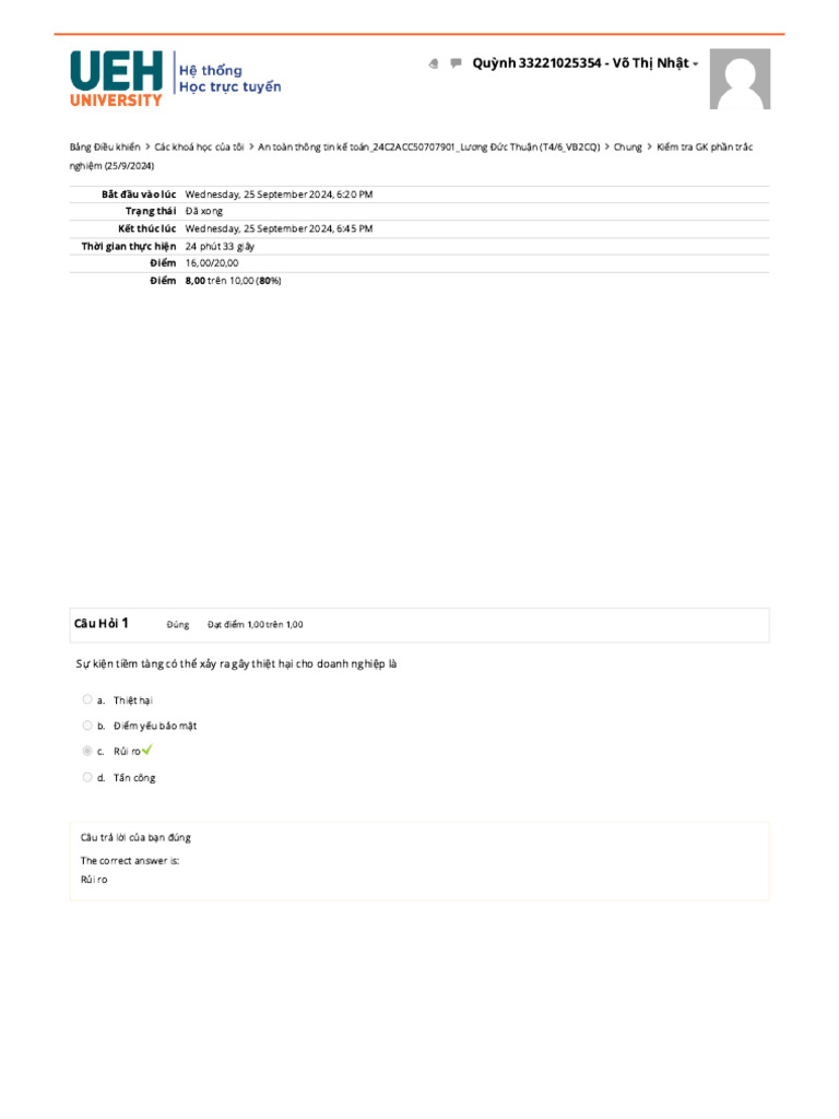 ATTTKT - ĐỀ KTRA GK | PDF