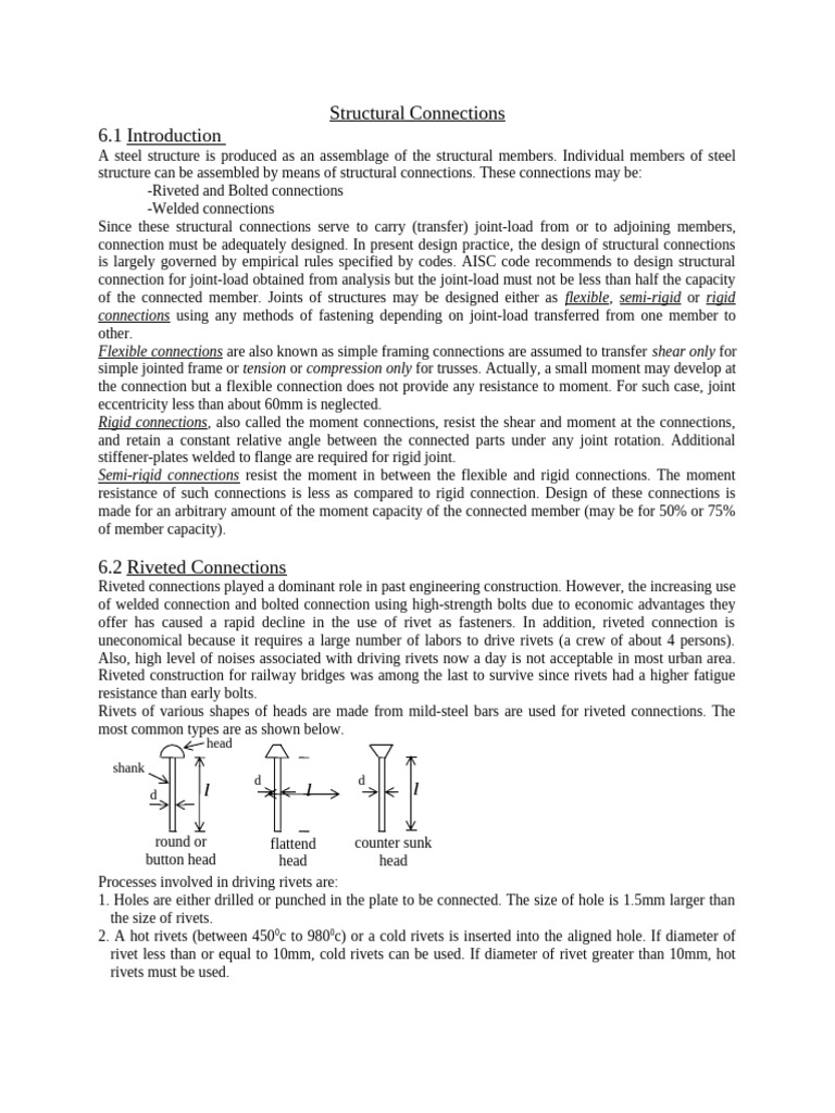 Structural Connections | PDF | Rivet | Welding